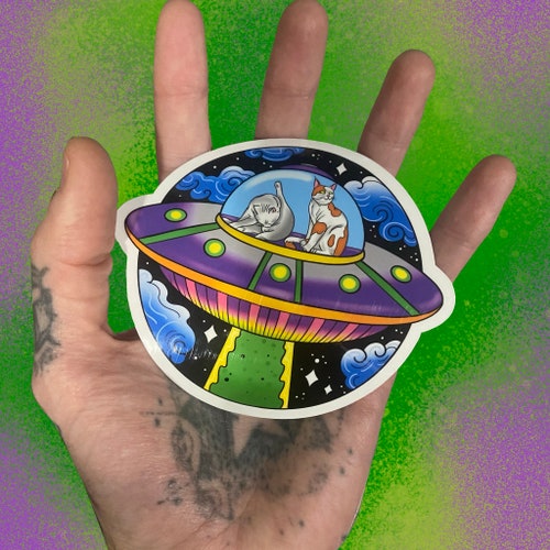 Alien UFO Let's Take a Trip Vinyl Sticker - Etsy