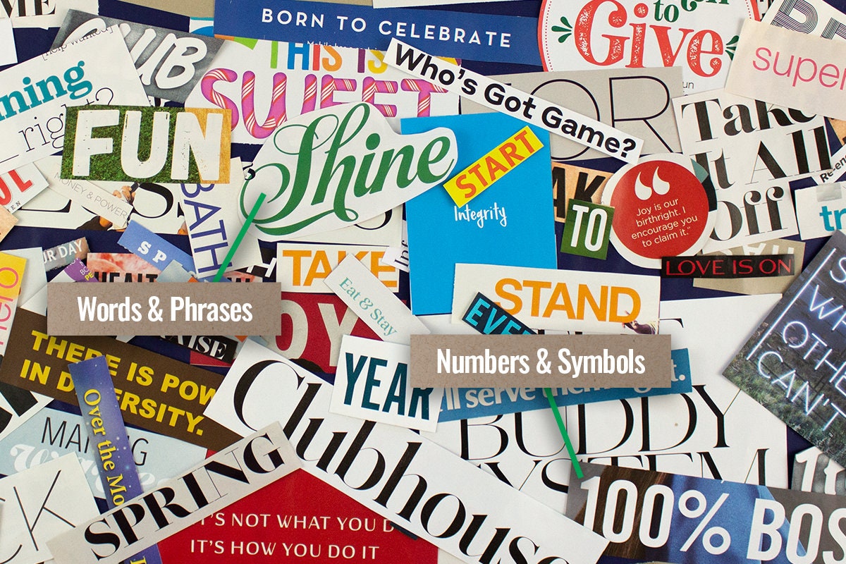 25+ Magazine Cutouts and Clippings - Words and Phrases for Vision ...