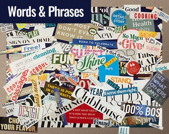 25 Magazine Cutouts and Clippings Words and Phrases for Vision Boards ...