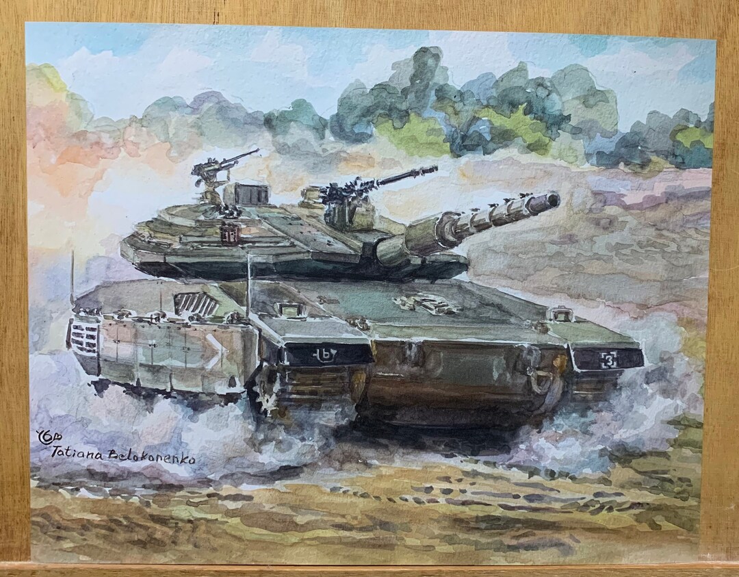 Merkava Tank - Original Print From a Watercolor Painting - Etsy