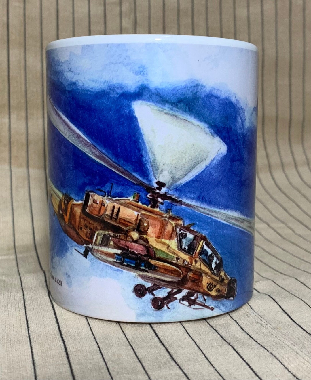 IAF AH-64 Apache Helicopter - Mugs From a Watercolor Painting - Etsy