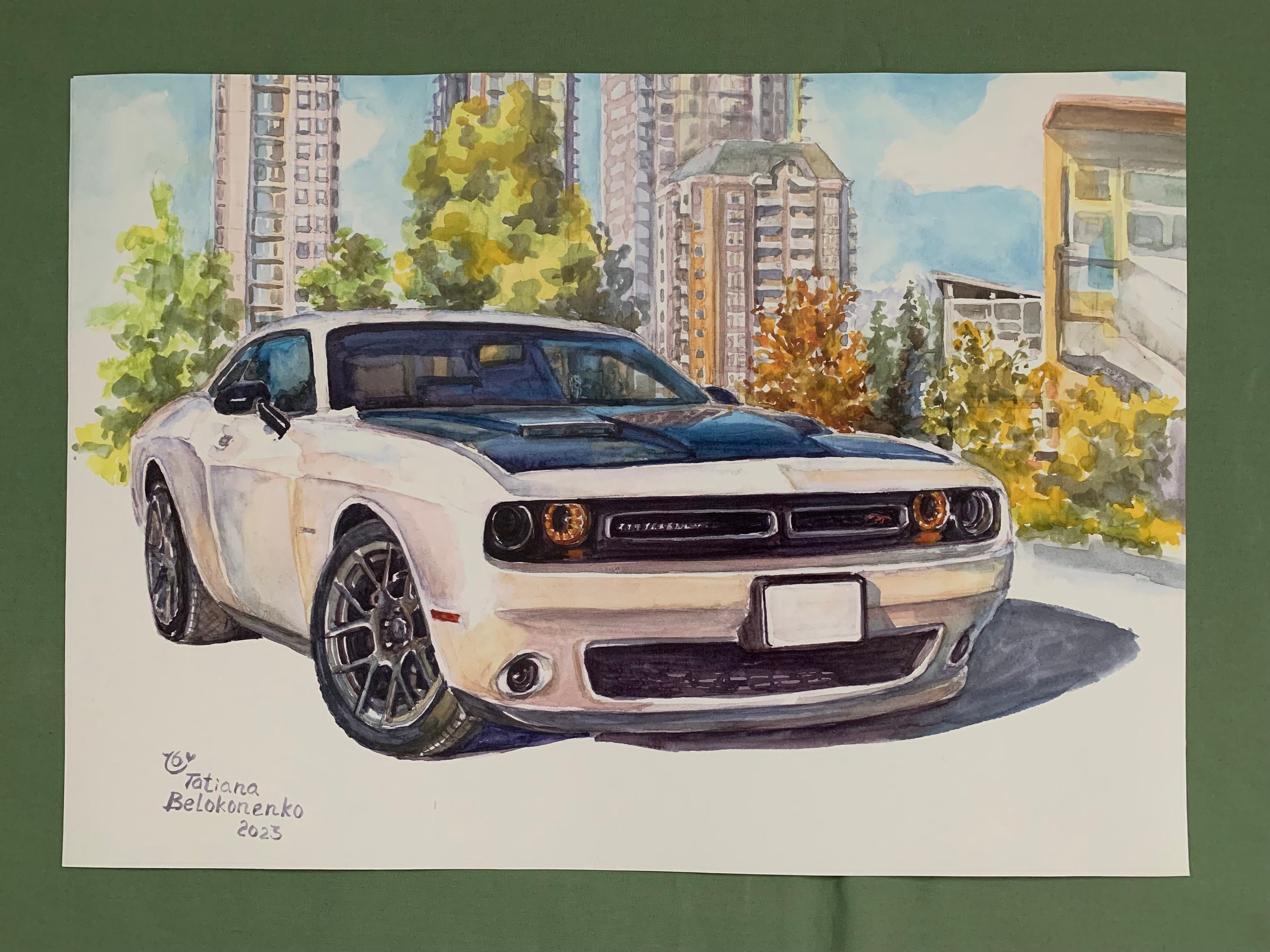 Dodge Challenger - Original Print From a Watercolor Painting - Etsy
