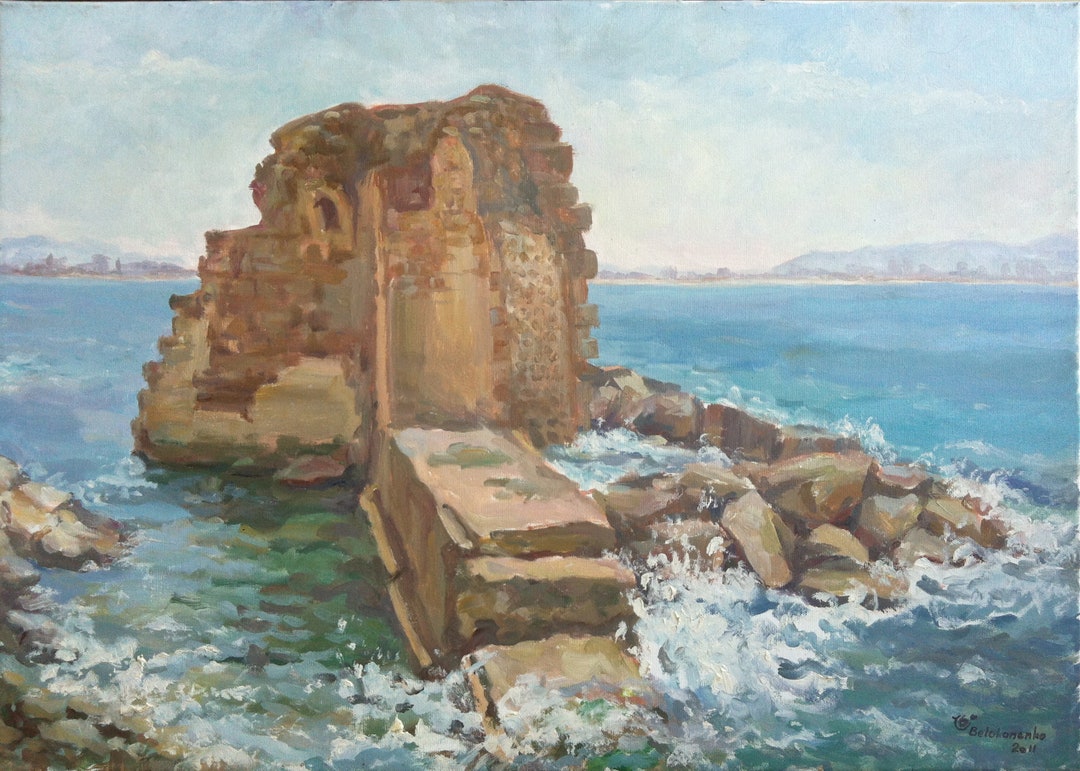 Acre Beach - Oil on Canvas Painting - Etsy