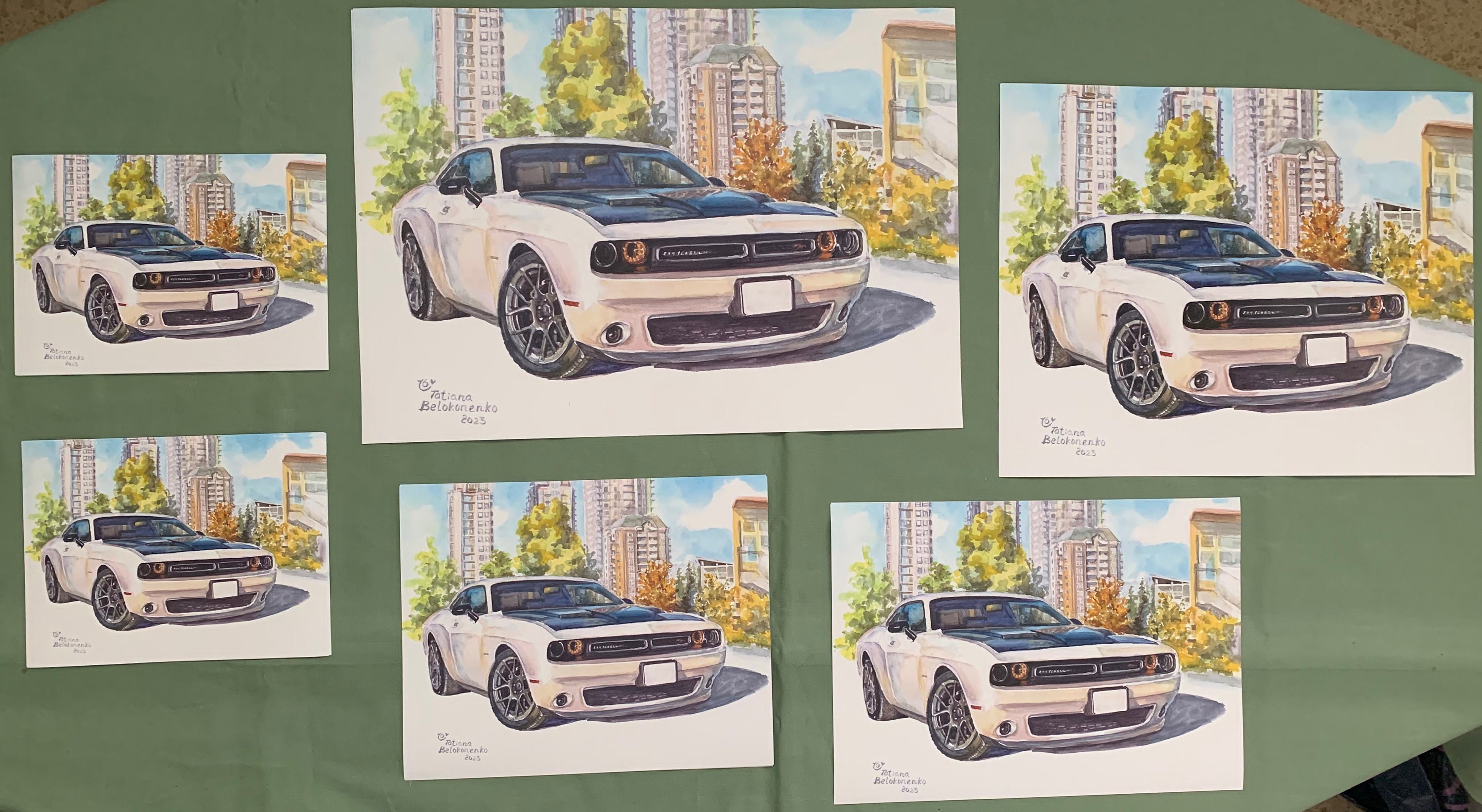 Dodge Challenger - Original Print From a Watercolor Painting - Etsy