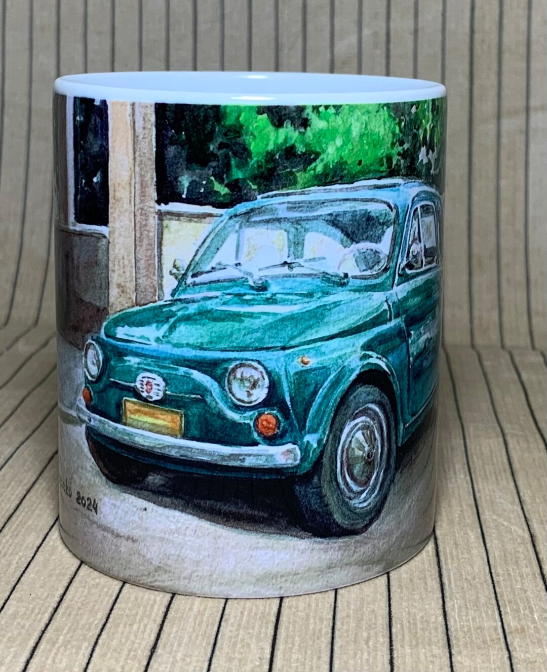 Fiat 500 classic Mug From a Watercolor Painting - Etsy