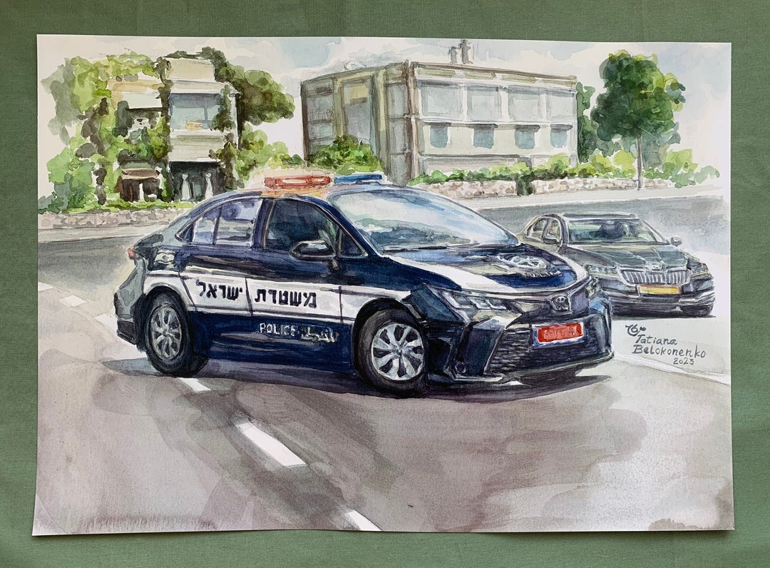 Israeli Police Car Print - הדפס סיירת משטרת ישראל - Etsy