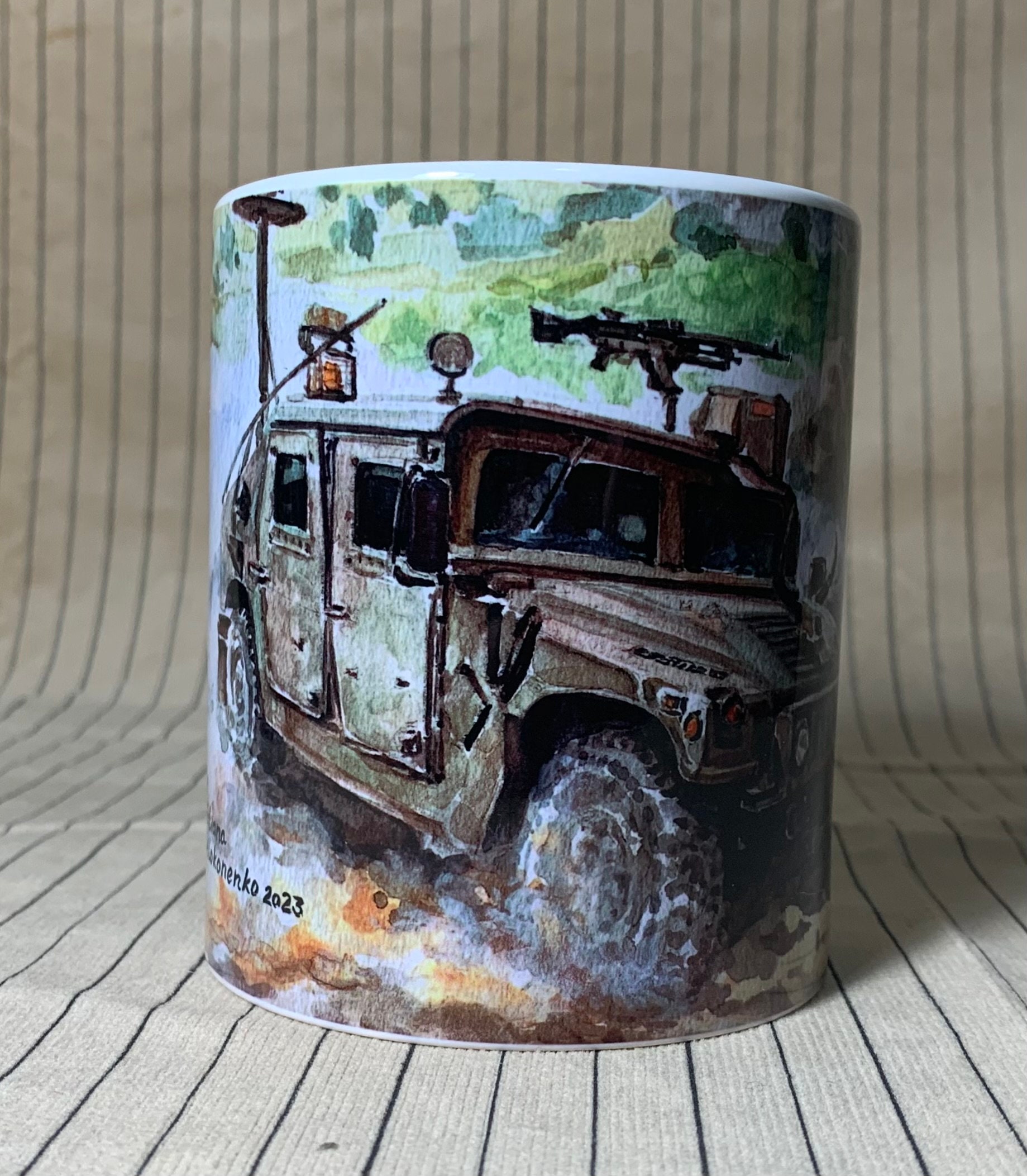 IDF Humvee With a Bull Skull on the Hood Mug From a Watercolor Painting ...