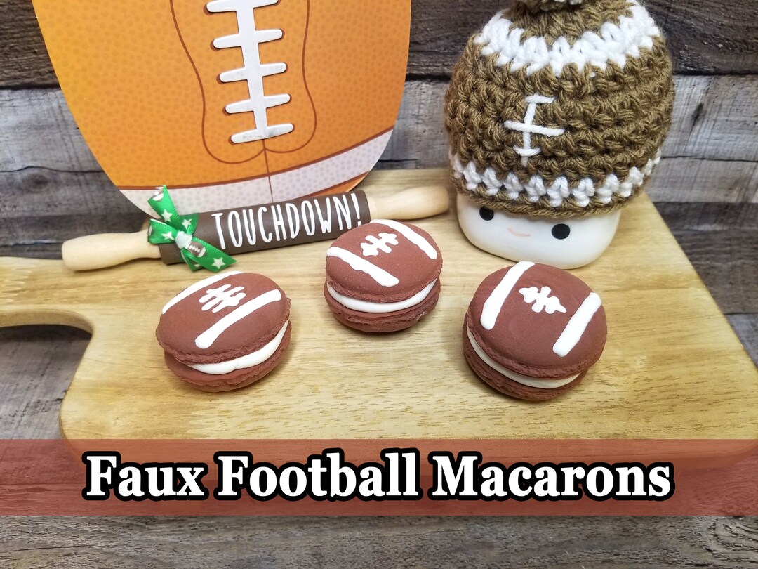 Football Faux Macaron, Faux Sandwich Cookies, Rae Dunn Tiered Tray ...