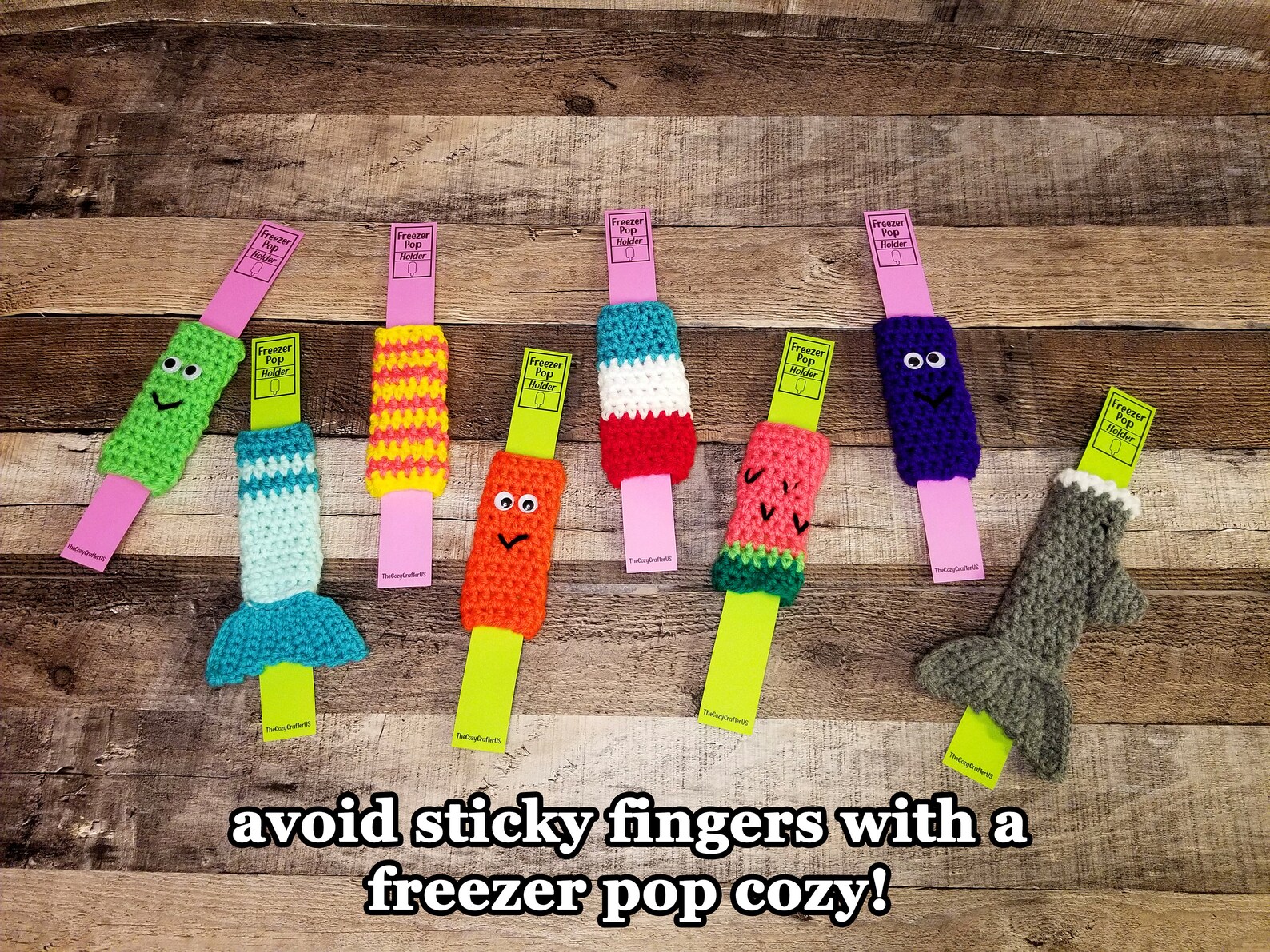 Crochet Freezer Pop Holder, Freezer Pop Cozy, Summer Popsicle Holder ...