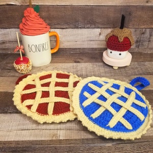 Pie Pot Holder, Crochet Handmade Pot Holders, Pie Oven Mitts, Gift for ...