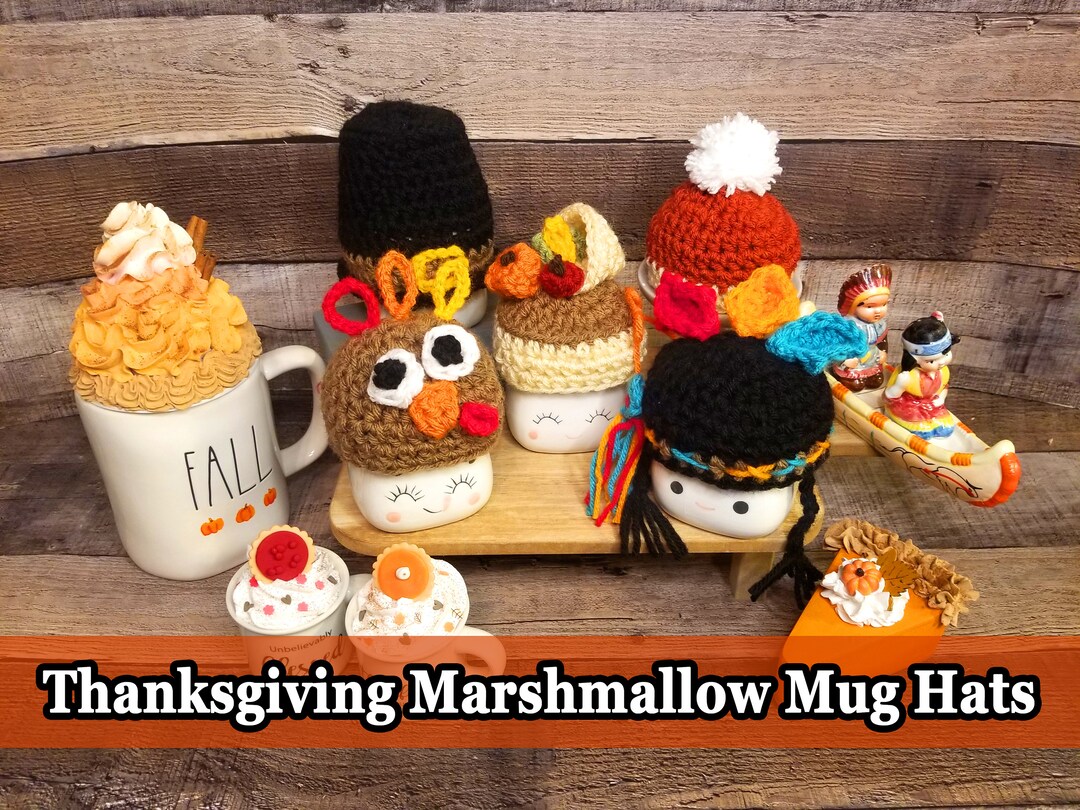 Thanksgiving Marshmallow Mug Hats, Rae Dunn Marshmallow Mug Hat, Fall ...