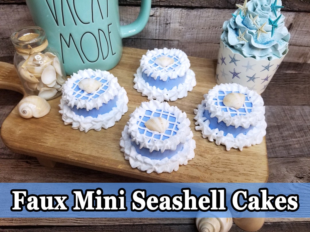 Seashell Faux Mini Cake, Beach Fake Cake, Fake Food for Tiered Tray ...