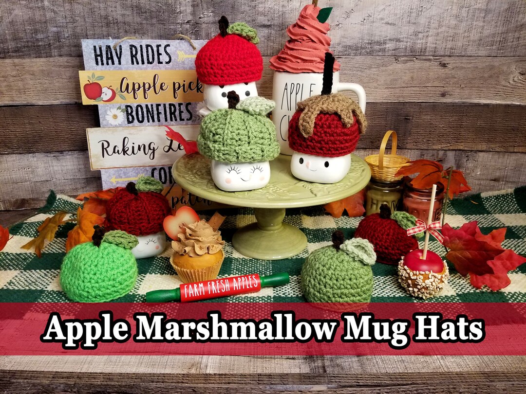 Apple Marshmallow Mug Hats, Rae Dunn Marshmallow Mug Hat, Fall ...