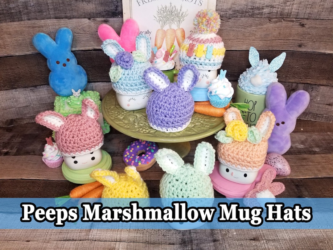 Peeps Marshmallow Mug Hat, Rae Dunn Marshmallow Mug Hat, Easter Bunny ...