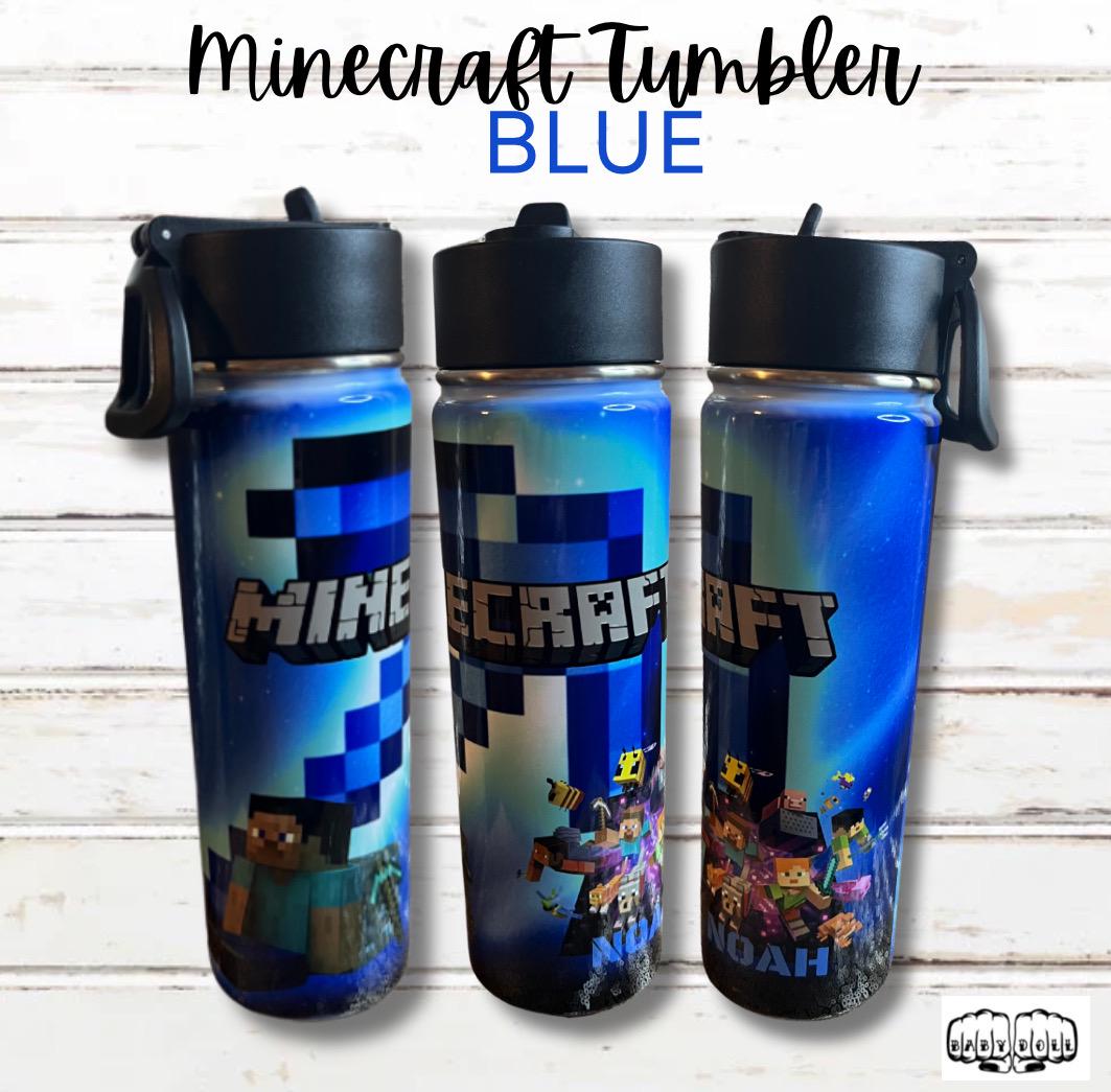 Minecraft Tumbler Personalized With Name. Choose Blue or Green Design ...