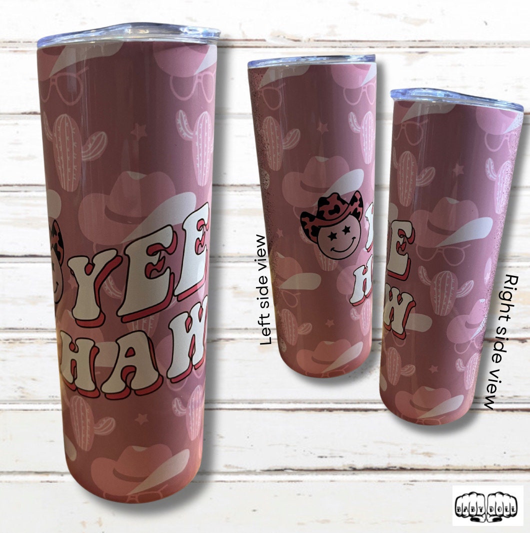 Yee Haw Cowgirl Smiley Face Tumbler 20oz With Lid and Straw - Etsy