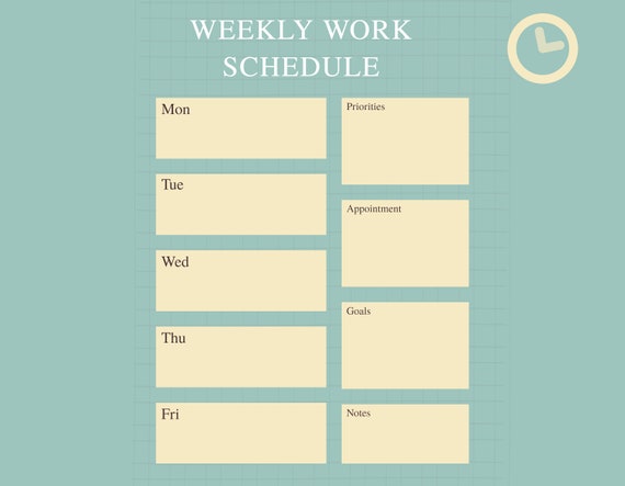 Personal Weekly Work Schedule