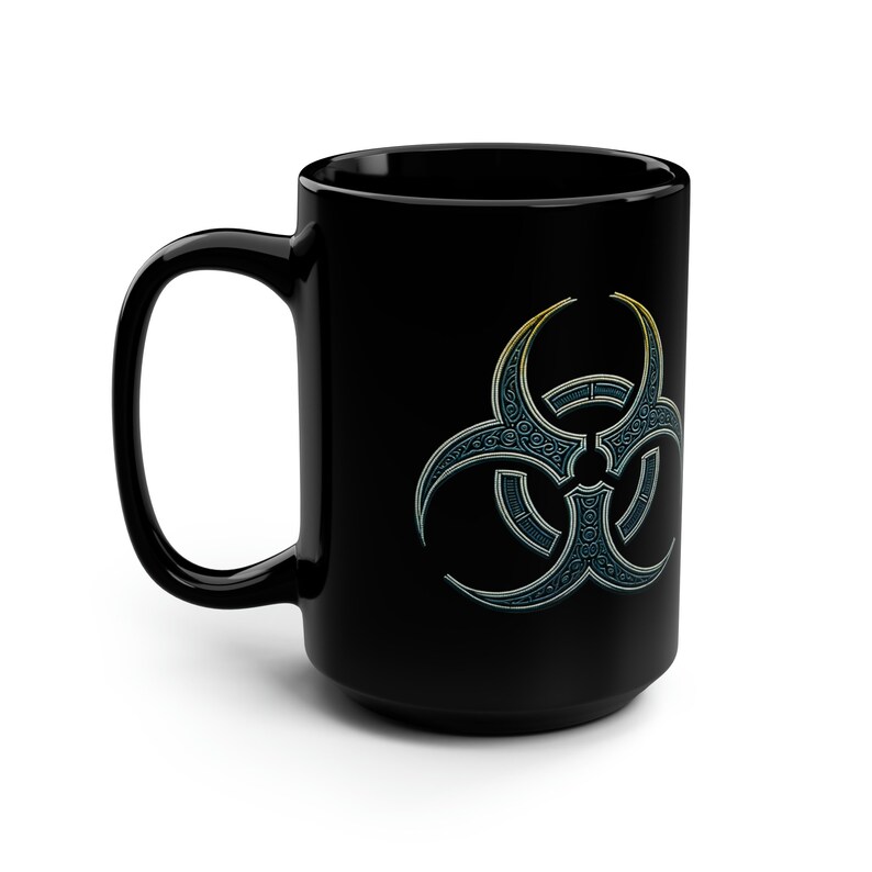 Black Mug, Biohazard Style, 15oz - Etsy