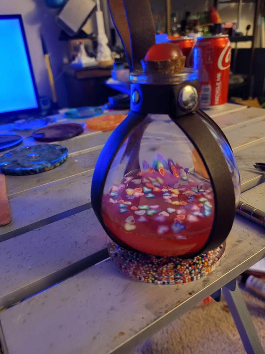 Large Glass Glow in the Dark Potion Bottle customizable Color - Etsy