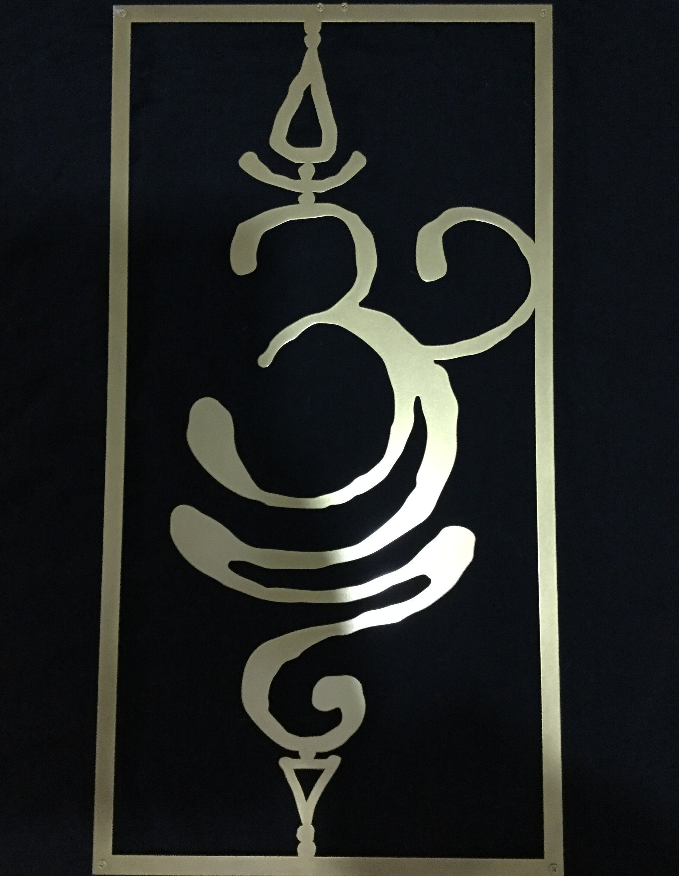Gold Breathe Sanskrit Symbol Metal Wall Art Om Yoga Symbol - Etsy