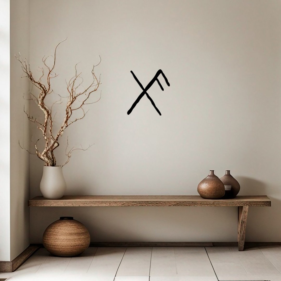 Vikings Rune Metal Wall Art, Bind Runes Decor, Nordic Alphabet / Symbol ...