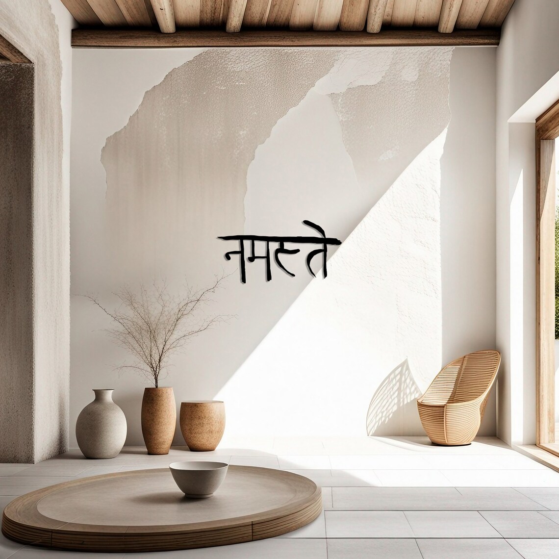 Sanskrit Namaste Metal Wall Sign, Namaste Metal Wall Art, Buddhist Wall ...