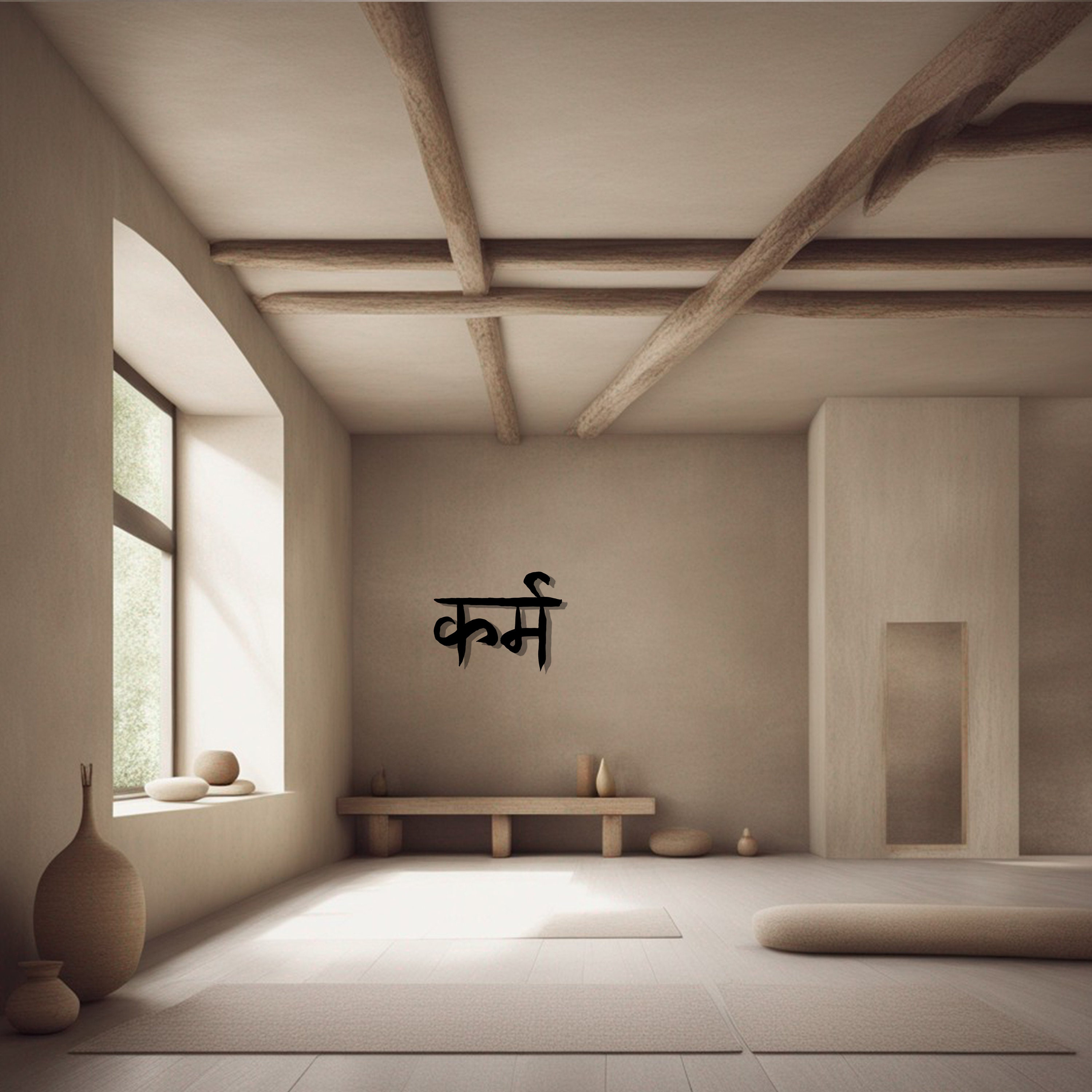 Metal Sanskrit Karma Symbol Wall Decor Yoga Studio Wall Art - Etsy