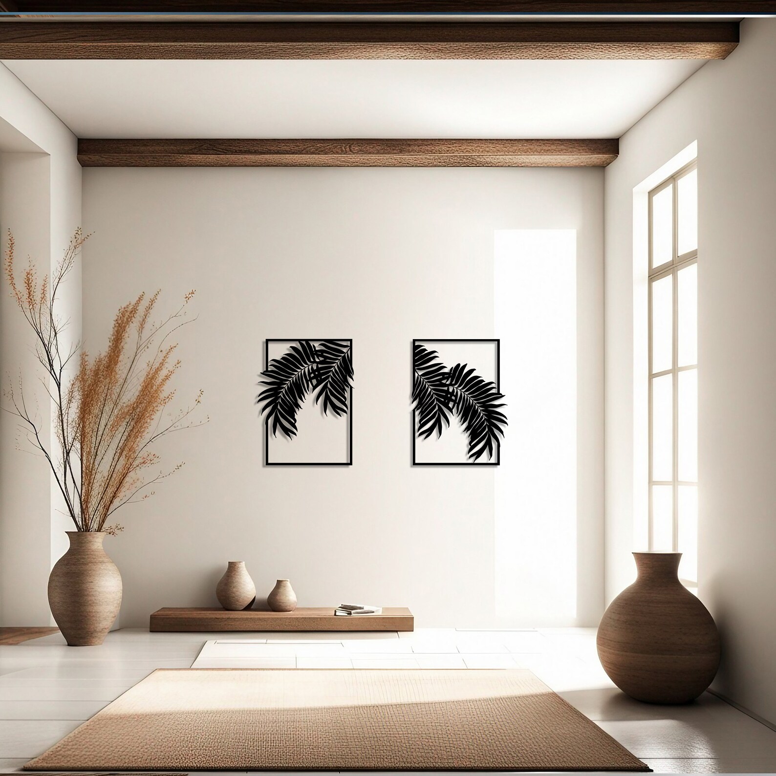 Palm Leaf Metal Wall Art, Botanical Nature Wall Decor, Modern Wall Art ...