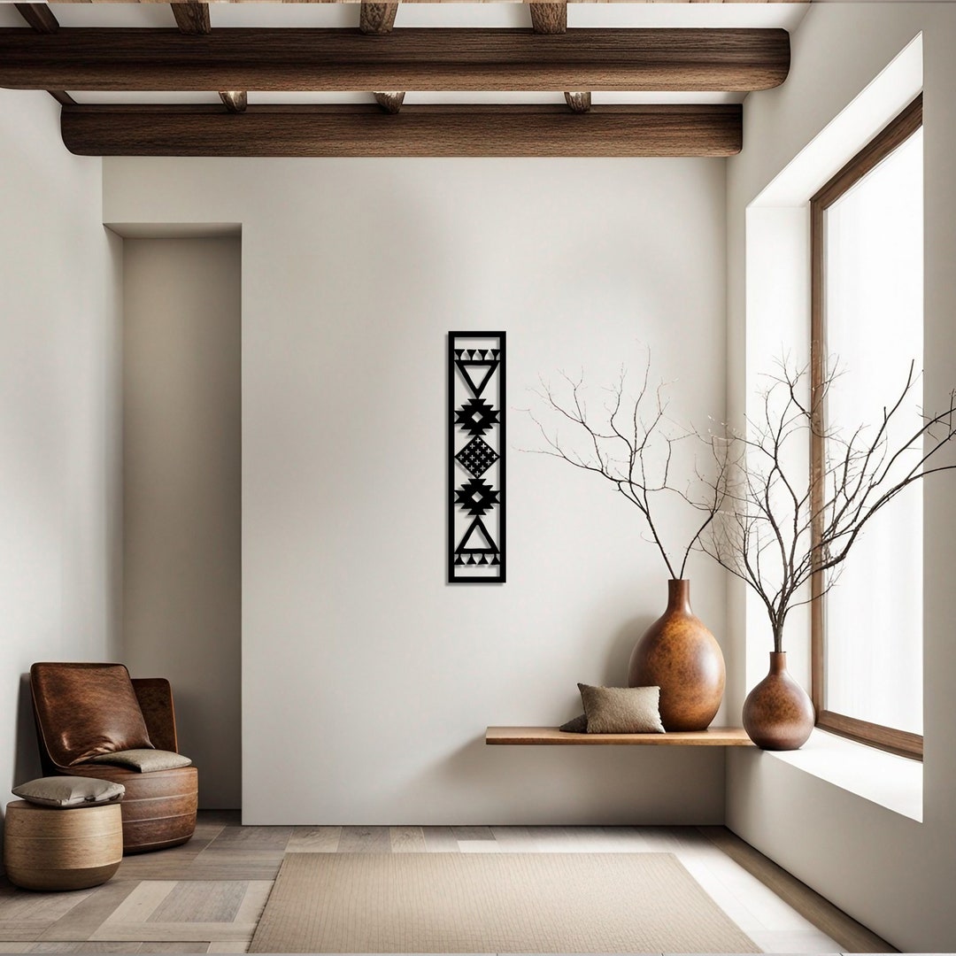 Boho Metal Wall Art, Anatolian Symbols Framed Wall Decor, Rustic Decor ...