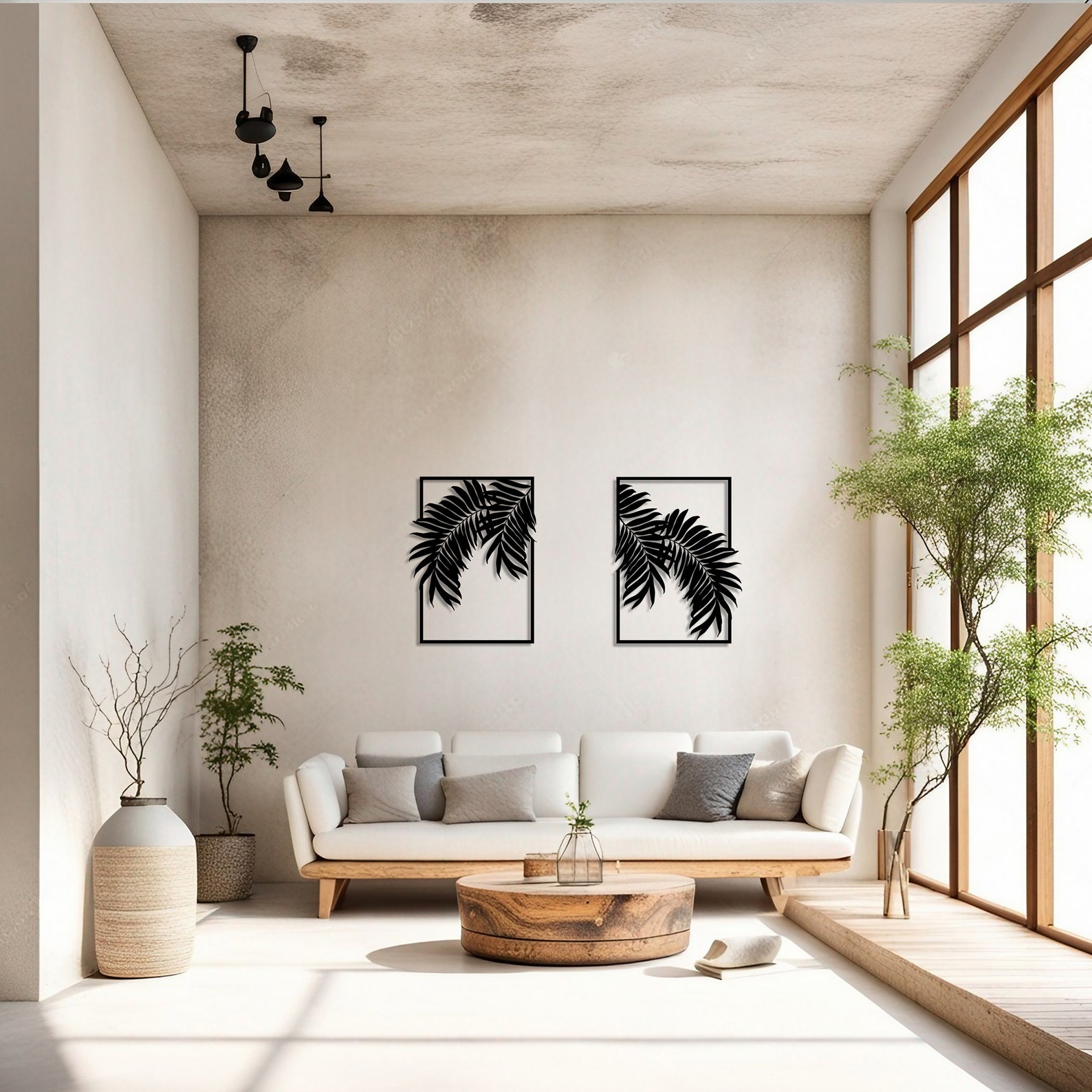 Palm Leaf Metal Wall Art Botanical Nature Wall Decor Modern - Etsy