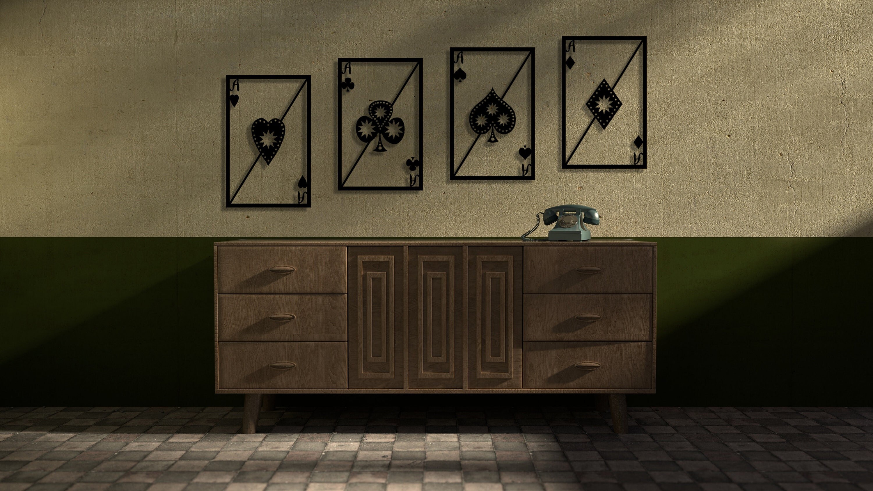 Full Aces Metal Wall Decor Set of 4 Metal Wall Art Metal - Etsy