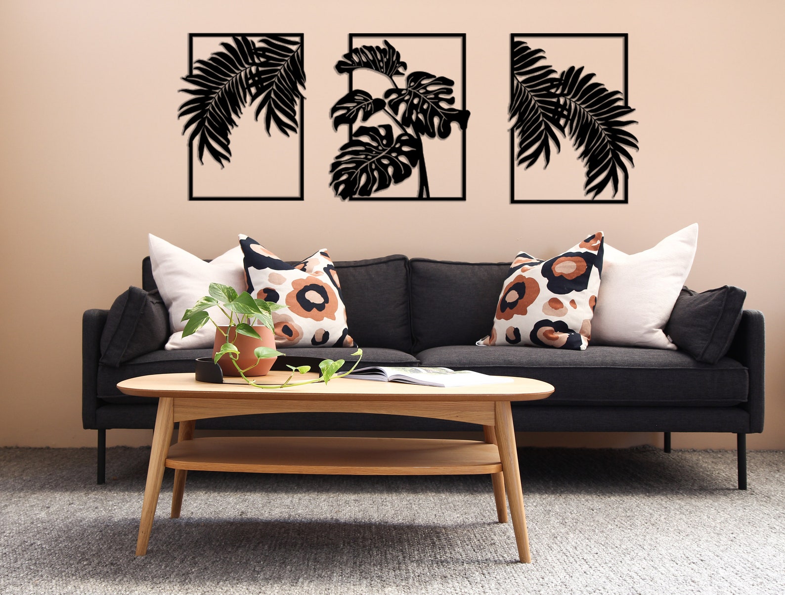 Palm Leaf Metal Wall Art Botanical Nature Wall Decor Modern - Etsy