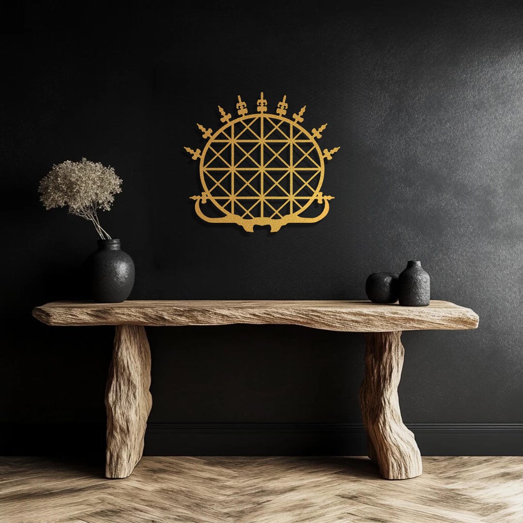 Gold Hittite Sun Disc Metal Wall Art, Ancient Anatolian Symbol Wall ...