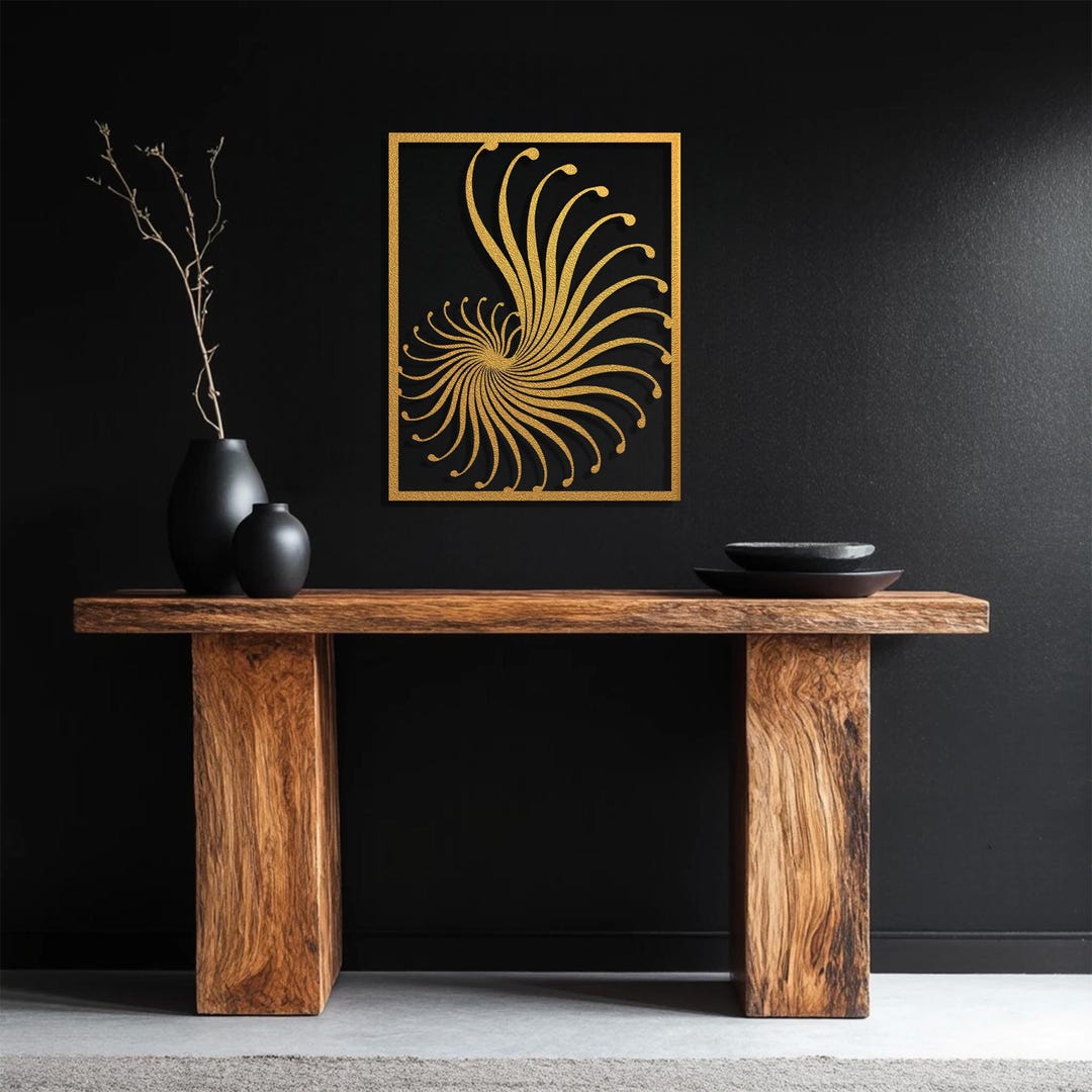Gold Nautilus Metal Wall Art, Nautical Metal Decor, Seashell Wall Art ...