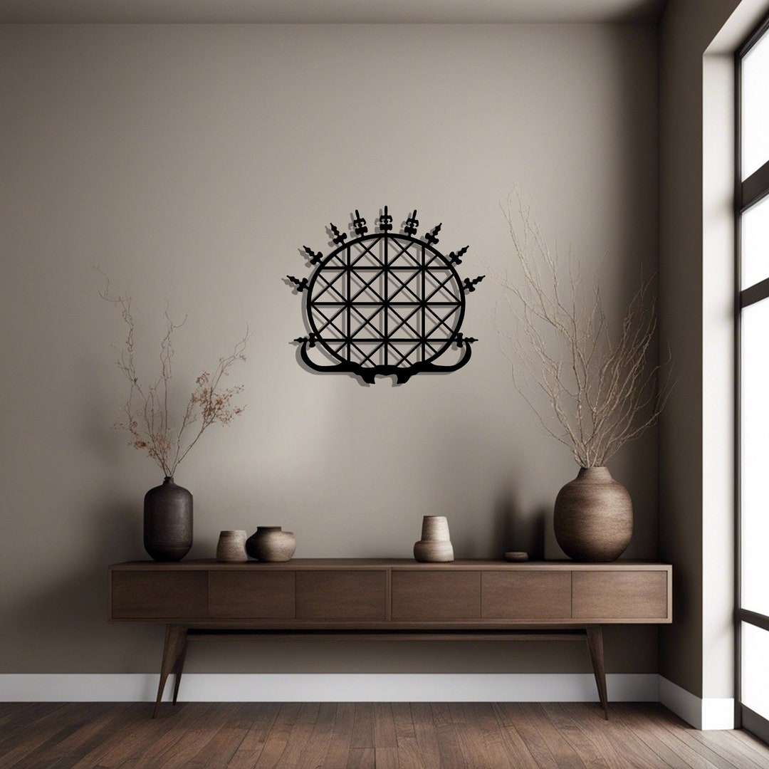 Hittite Sun Disc Metal Wall Art, Ancient Wall Art, Metal Sun Art, Black ...