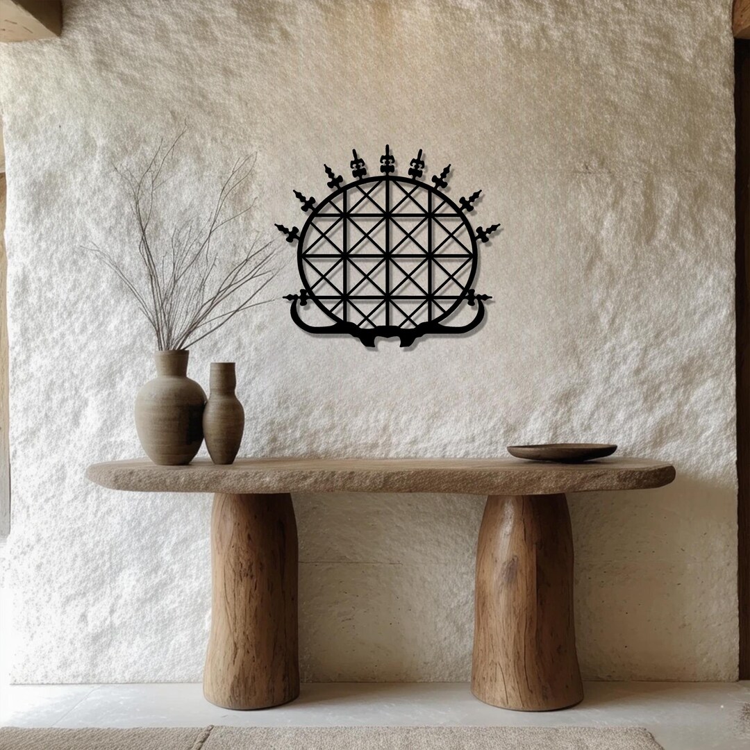Hittite Sun Disc Metal Wall Art, Ancient Wall Art, Metal Sun Art, Black ...