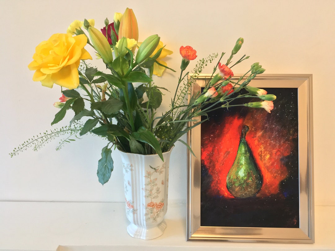 Cosmic Pear Fine Art Soft Pastel Painting Print, A4 Size Unique Unusual ...