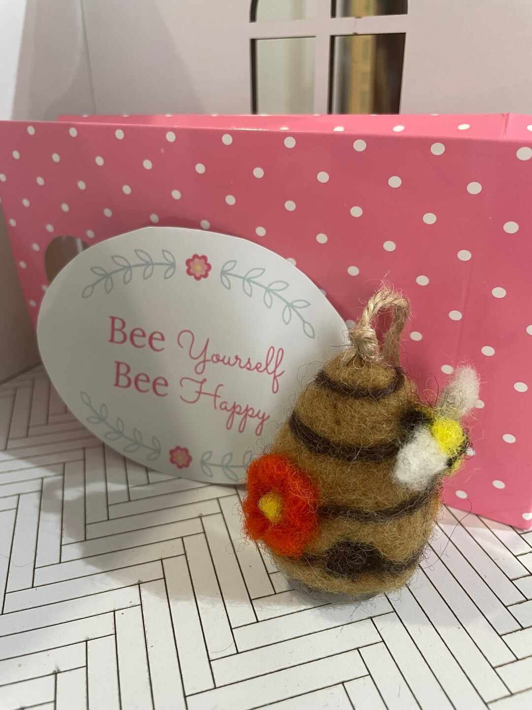 Care Hugs Package Bee Happy felted Beehive and Message Made in Canada - Etsy