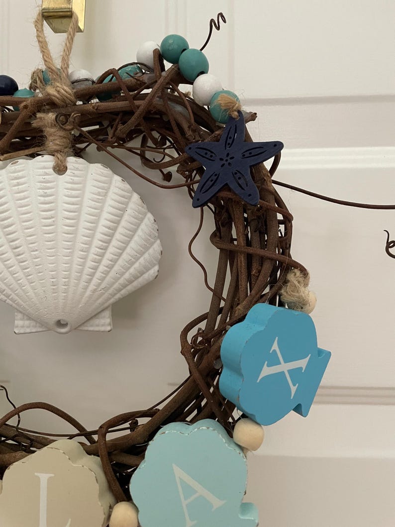 Beach Themed Grapevine Wreath - Etsy