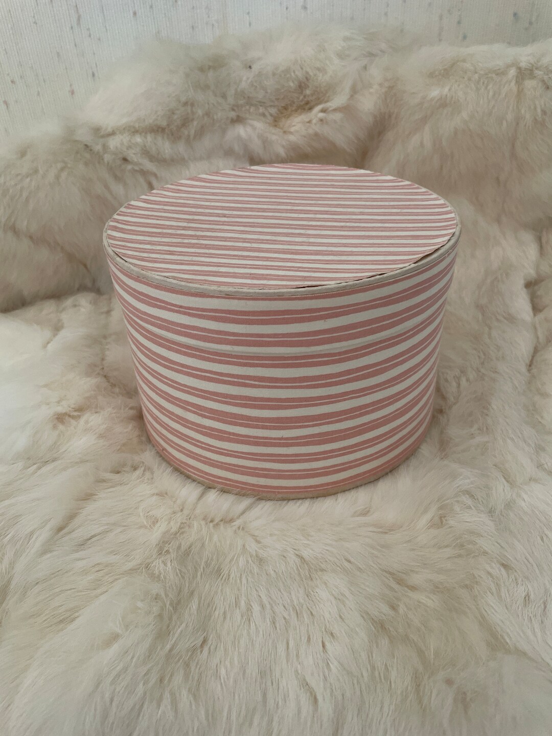 Vintage Fabric Covered Round Storage Box - Etsy