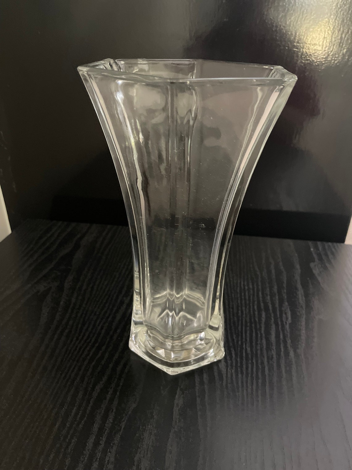 9” Glass Vase. Six Sided. - Etsy