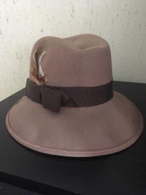 Vintage Mr. Charles Hat, black hat with ribbon trim a… - Gem