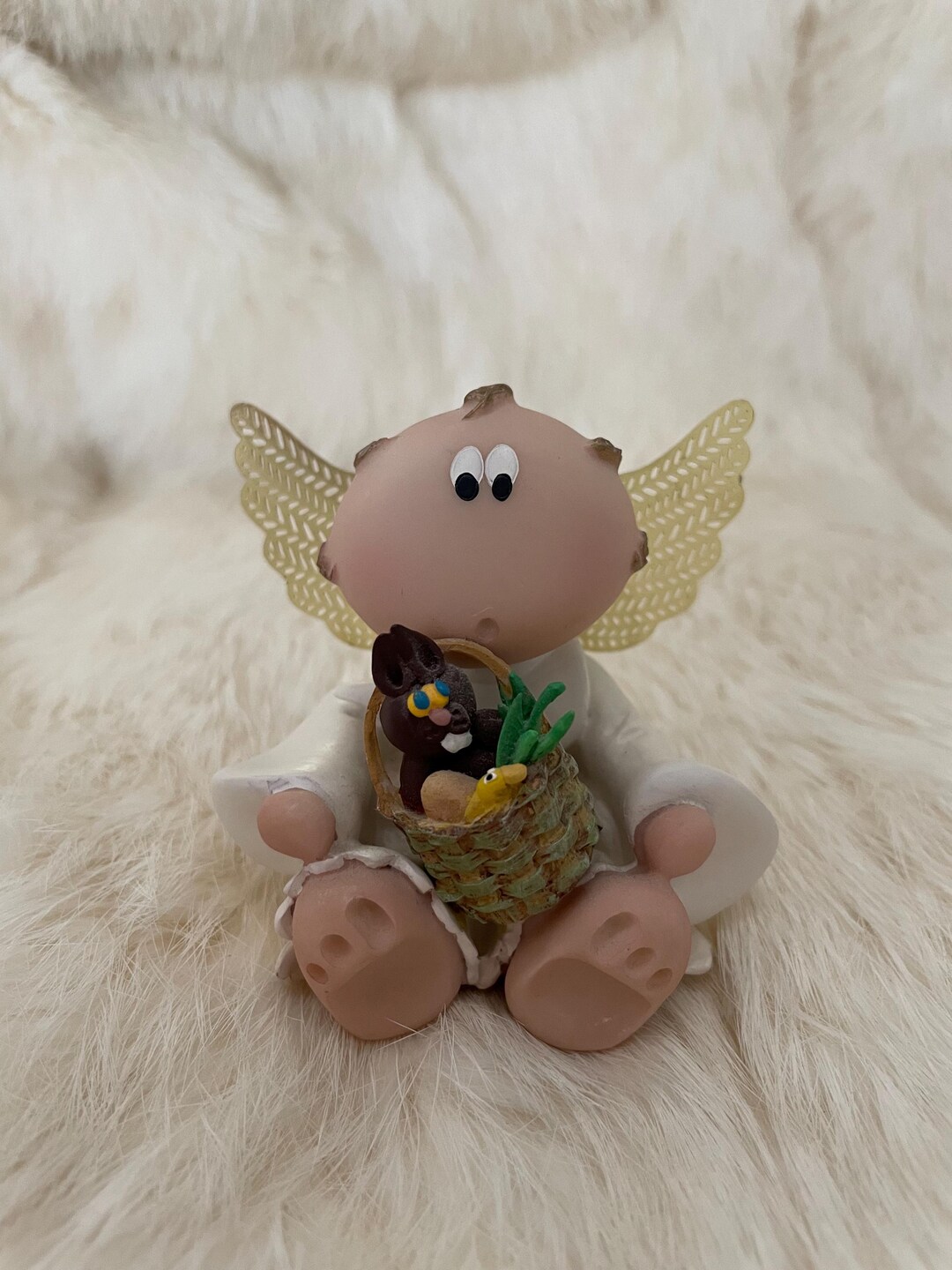 Vtg Russ Guardian Angel Cheeks Figurine Easter - Etsy