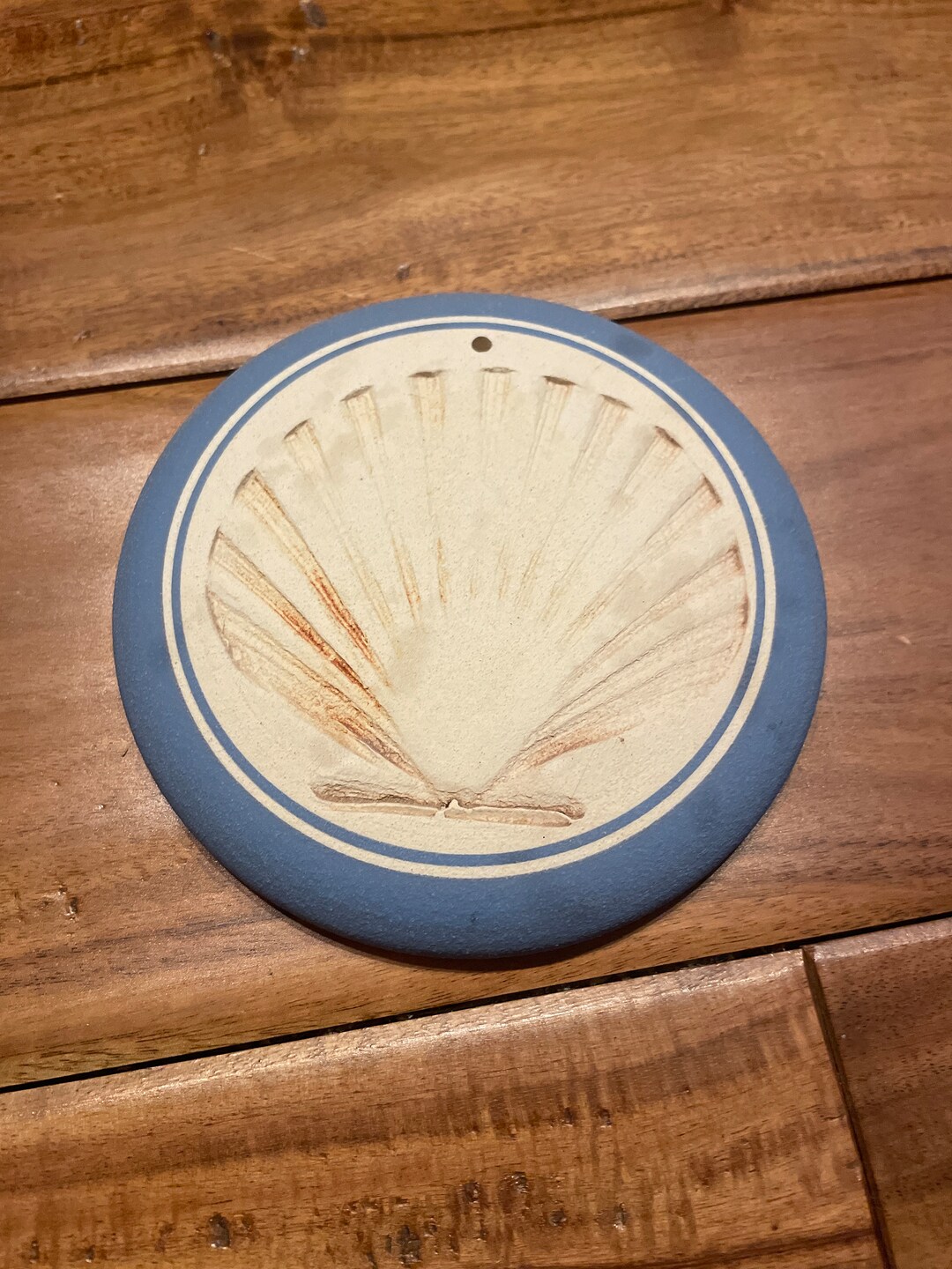 Vintage Bun Warmer, Blue Moon Pottery, Etched Shell Design - Etsy