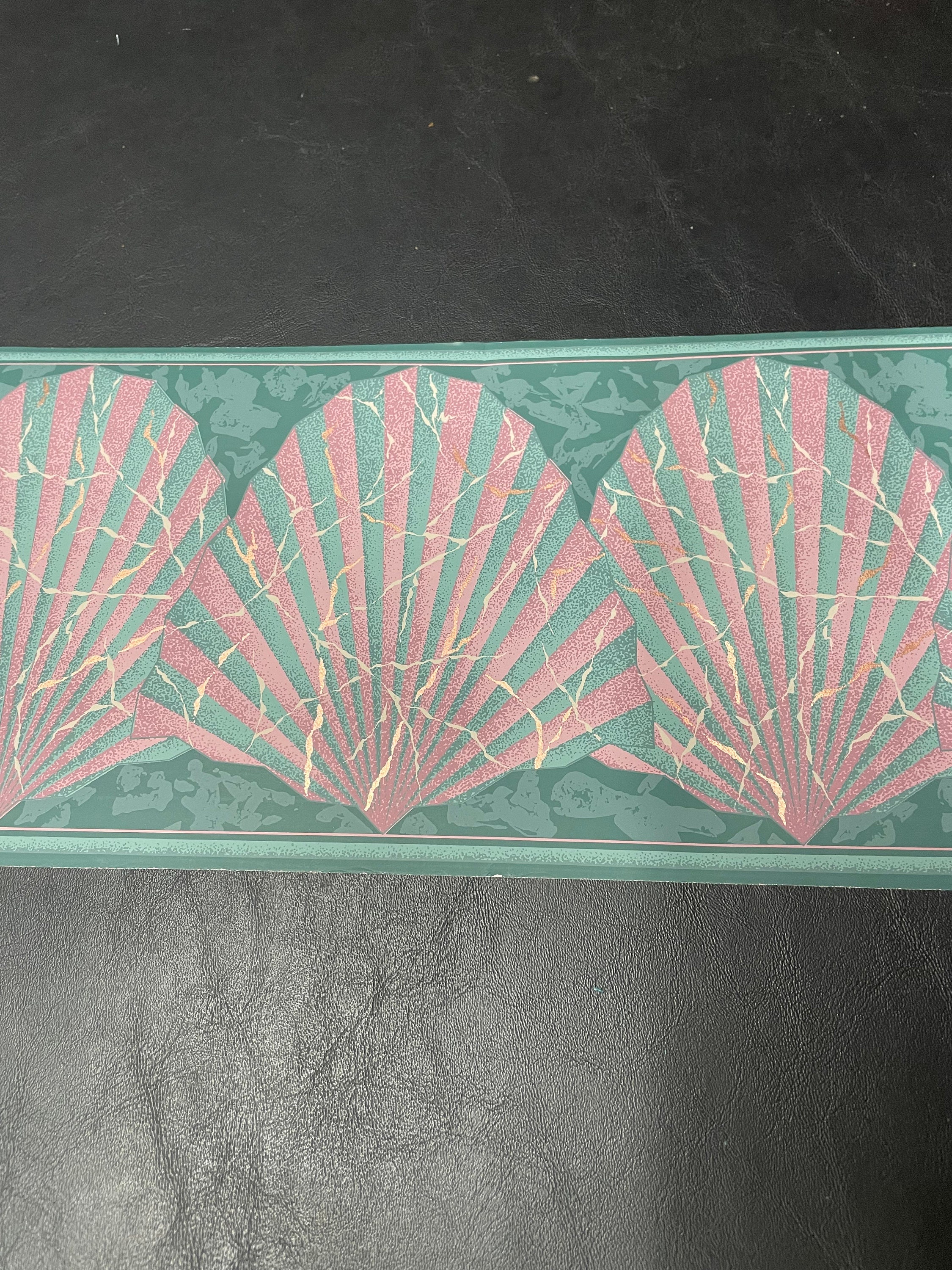 Green Wallpaper Border With Shells - Etsy