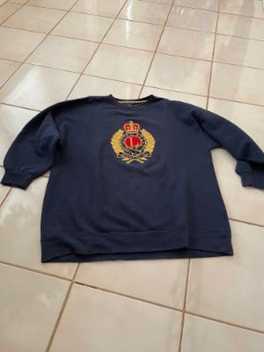 The Limited Navy Blue Gold Crest Oversized Ladies Sweatshirt. 1990's - Etsy