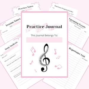 Voice Lessons Practice Journal-pink - Etsy