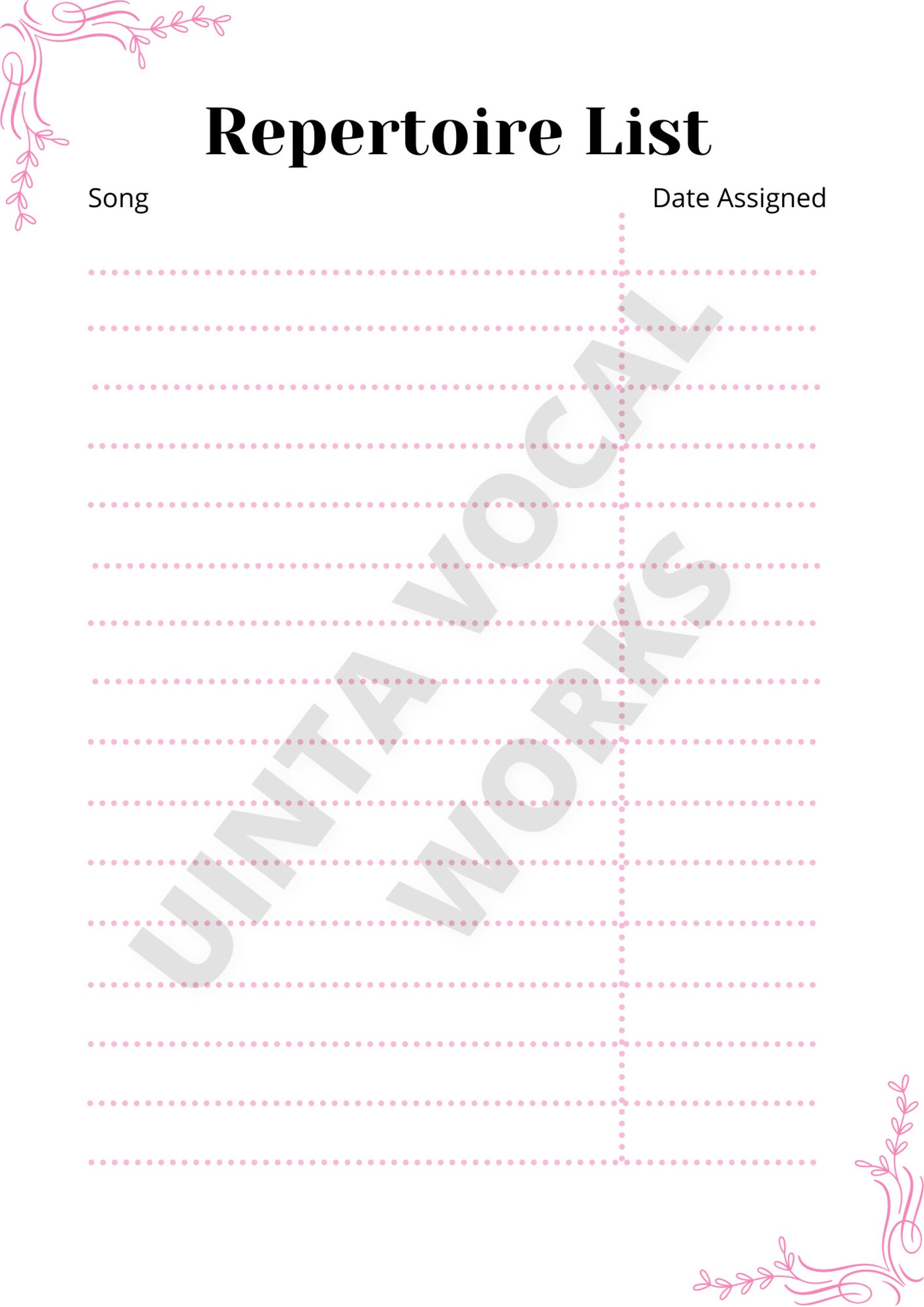 Voice Lessons Practice Journal-pink - Etsy
