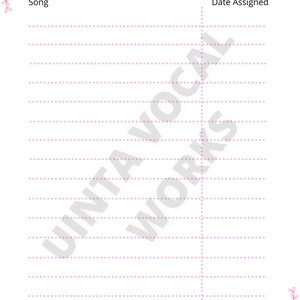 Voice Lessons Practice Journal-pink - Etsy