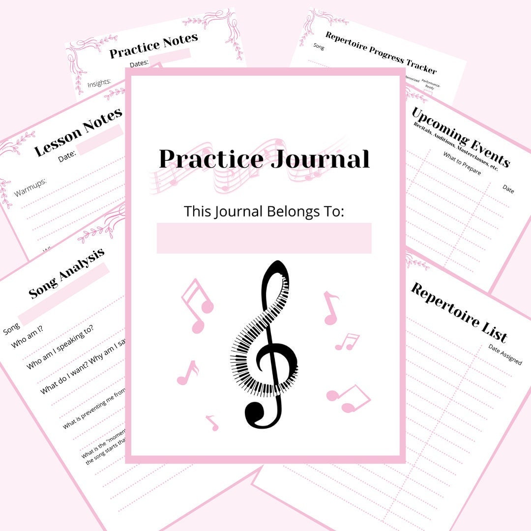 Voice Lessons Practice Journal-pink - Etsy